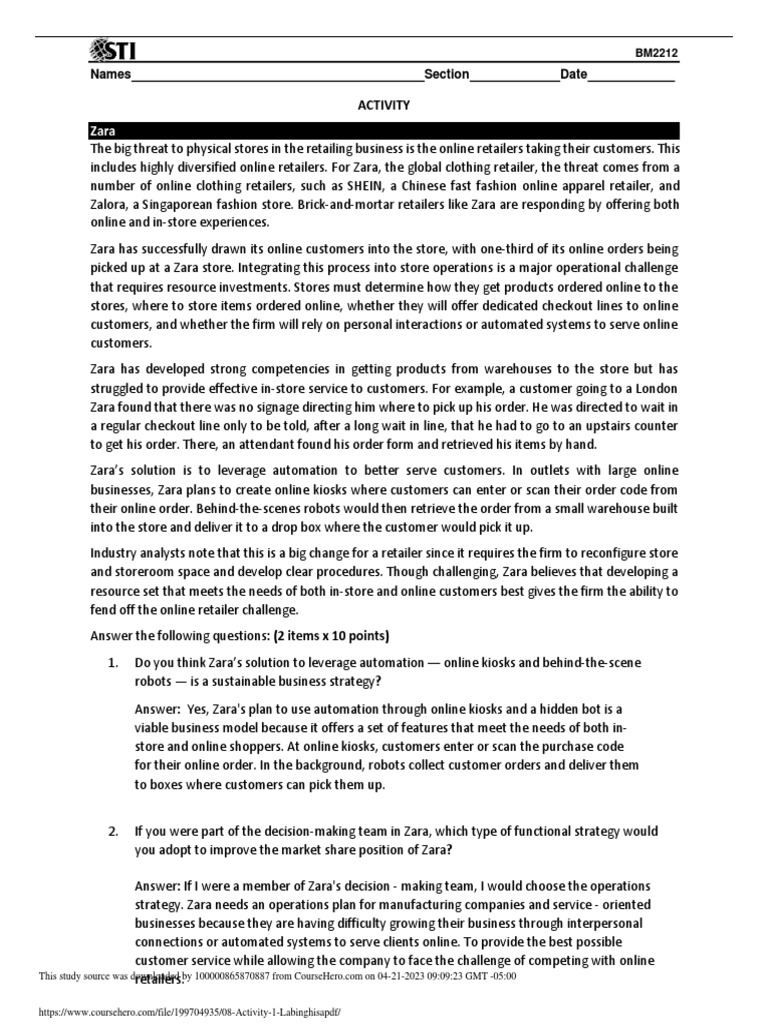 08 Activity 1 Labinghisa PDF | PDF | Retail | Online Shopping