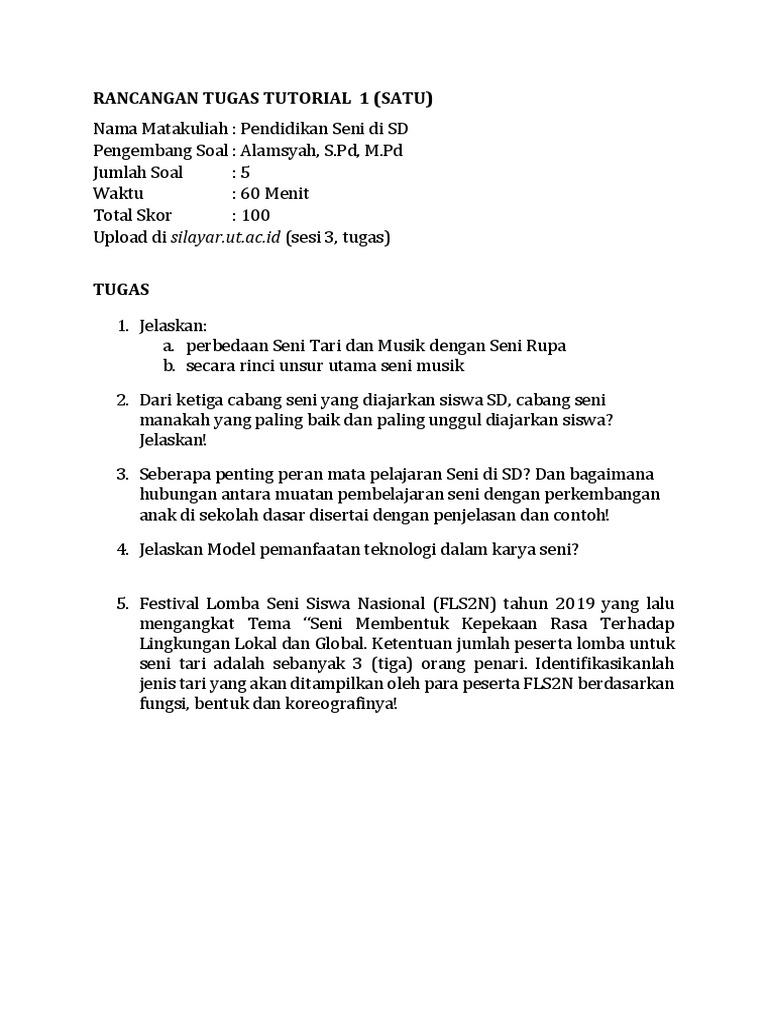 Rancangan Tugas Tutorial 1 | PDF