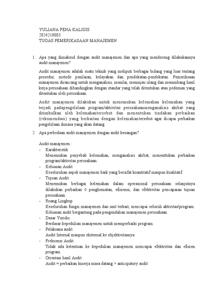 Manajemen Audit | PDF