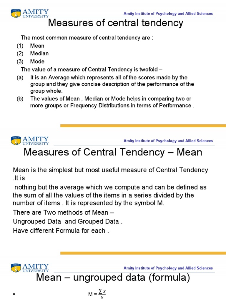 Central Tendency | PDF | Median | Mode (Statistics)
