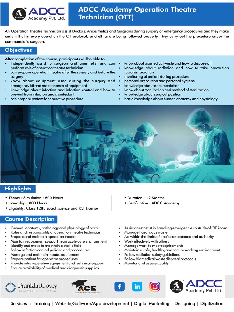 Operation Theatre | PDF | Surgery | Health Care