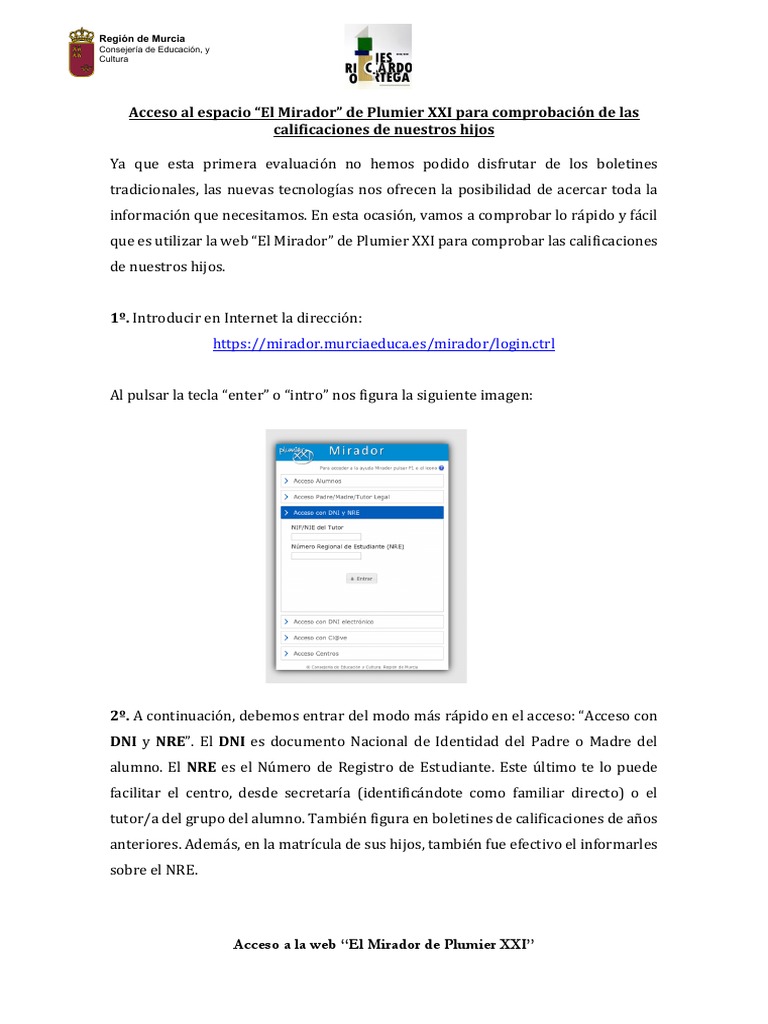 Acceso A La Web El Mirador de Plumier Xxi | Descargar gratis PDF | Red mundial | Internet y web