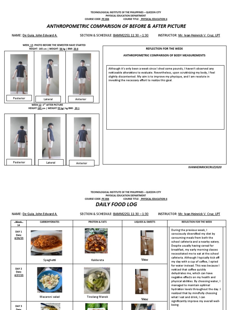 PATHFit Forms For Week 14 | PDF | Physical Education | Nutrition