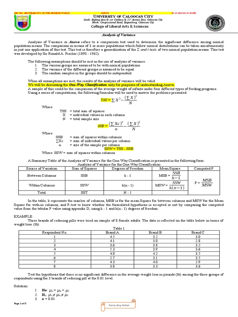 9a-ANOVA MMW | PDF