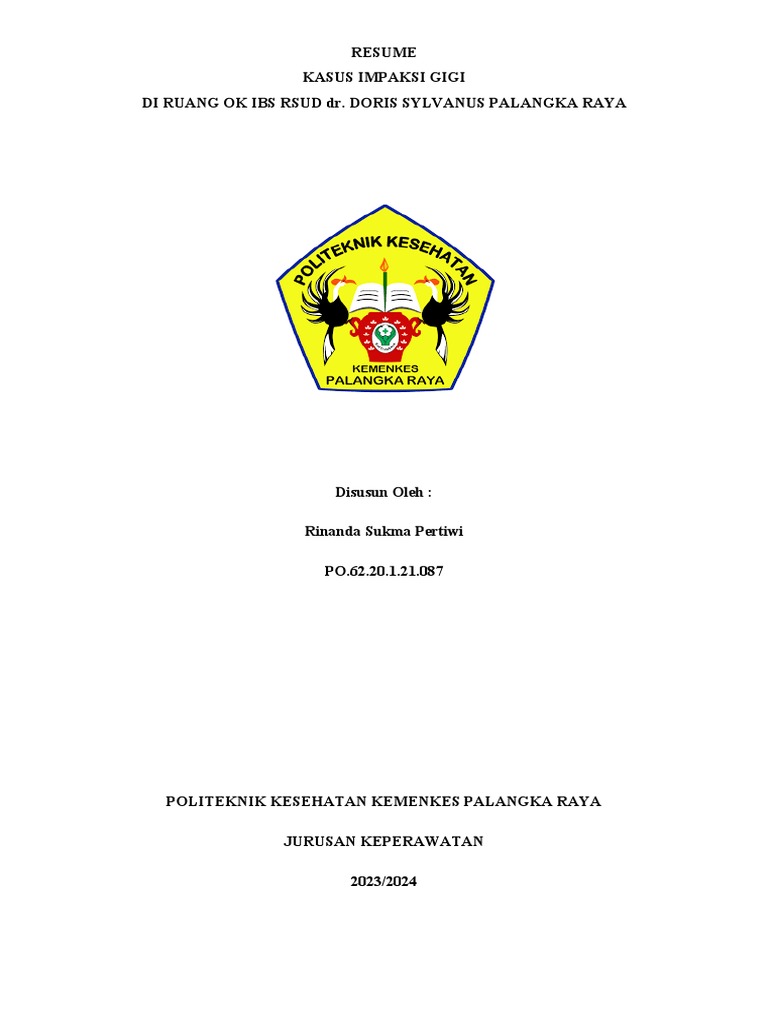 Resume Ruang Ok Impaksi Gigi | PDF