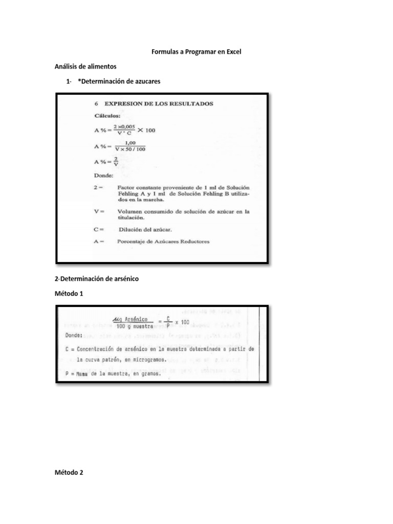 Formulas A Programar en Excel | PDF