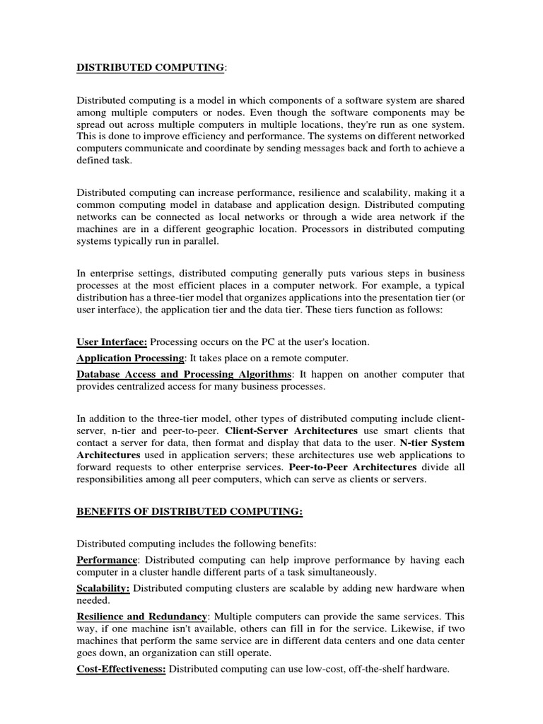 Introduction of Distributed Computing | PDF | Peer To Peer | Cloud Computing