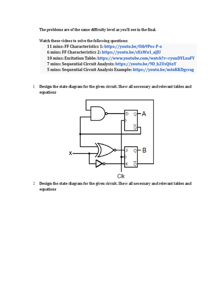 State Diagram Practice Sheet | PDF