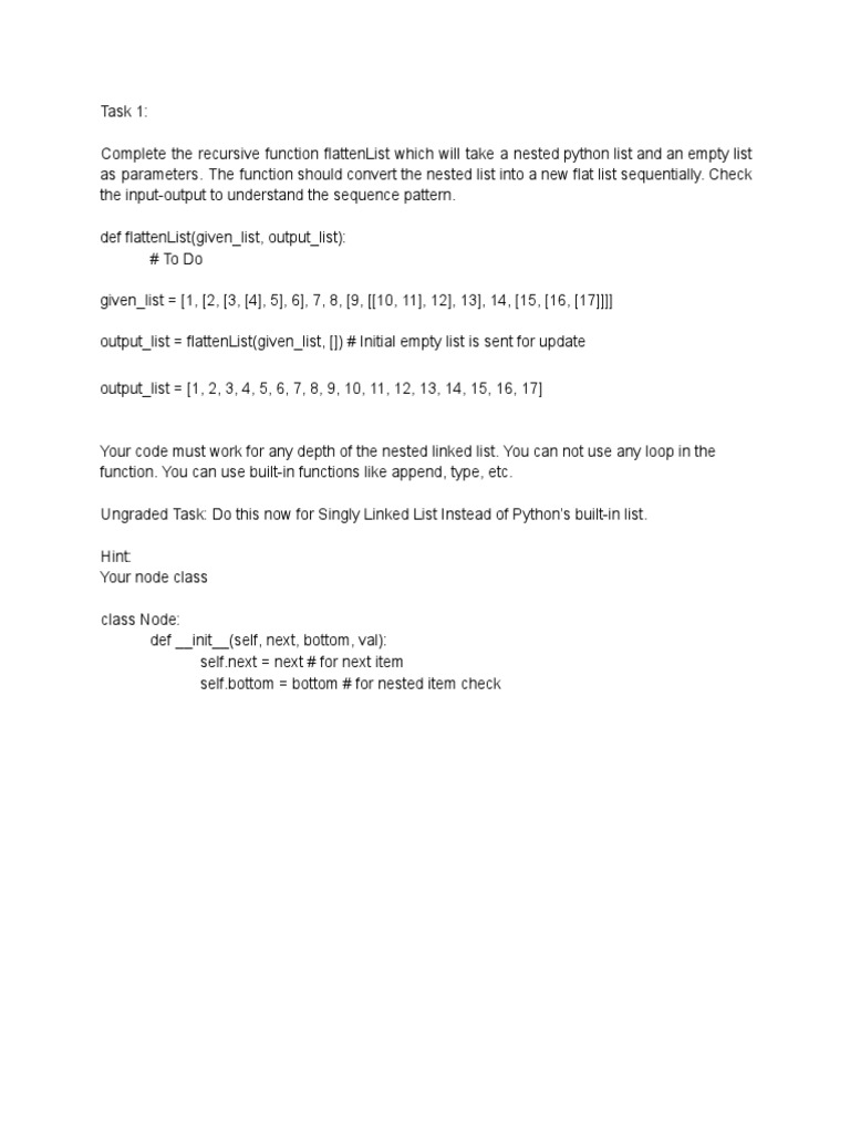Updated New Task Recursion Lab | PDF