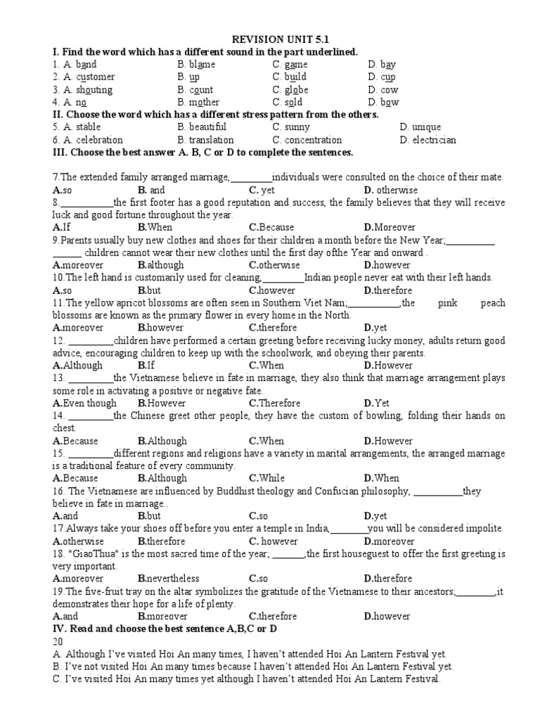 Revision Unit 5 1 Pdf Christmas