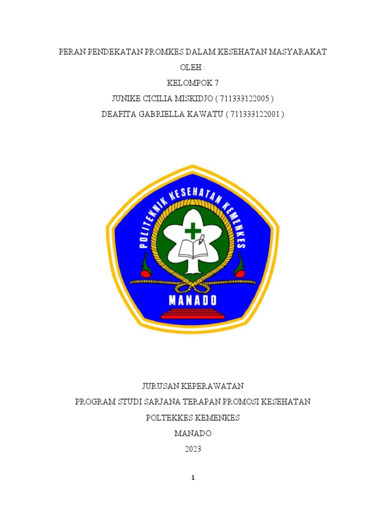 PERAN PENDEKATAN PROMKES DALAM KESEHATAN MASYARAKAT | PDF