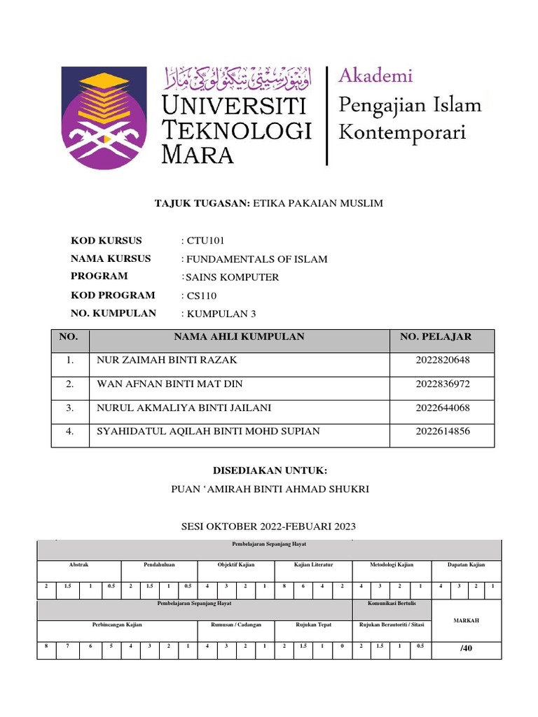 Etika Pemakaian Muslim Group3 PDF | PDF Etika Pemakaian Muslim Group3 PDF | PDF