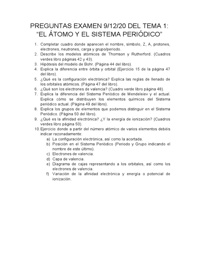 Preguntas Examen Tema 1 | PDF | Métodos y materiales de enseñanza | Ciencia y matemáticas