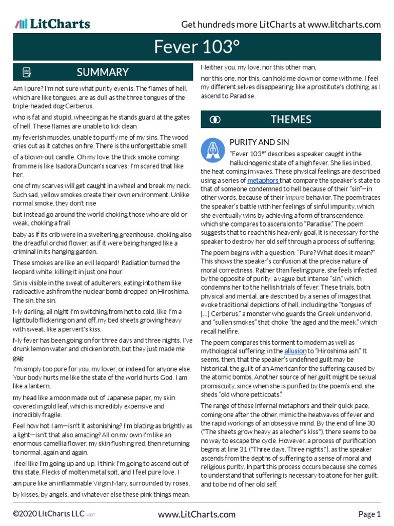 LitCharts Fever 103 PDF | PDF | Lust | Adultery