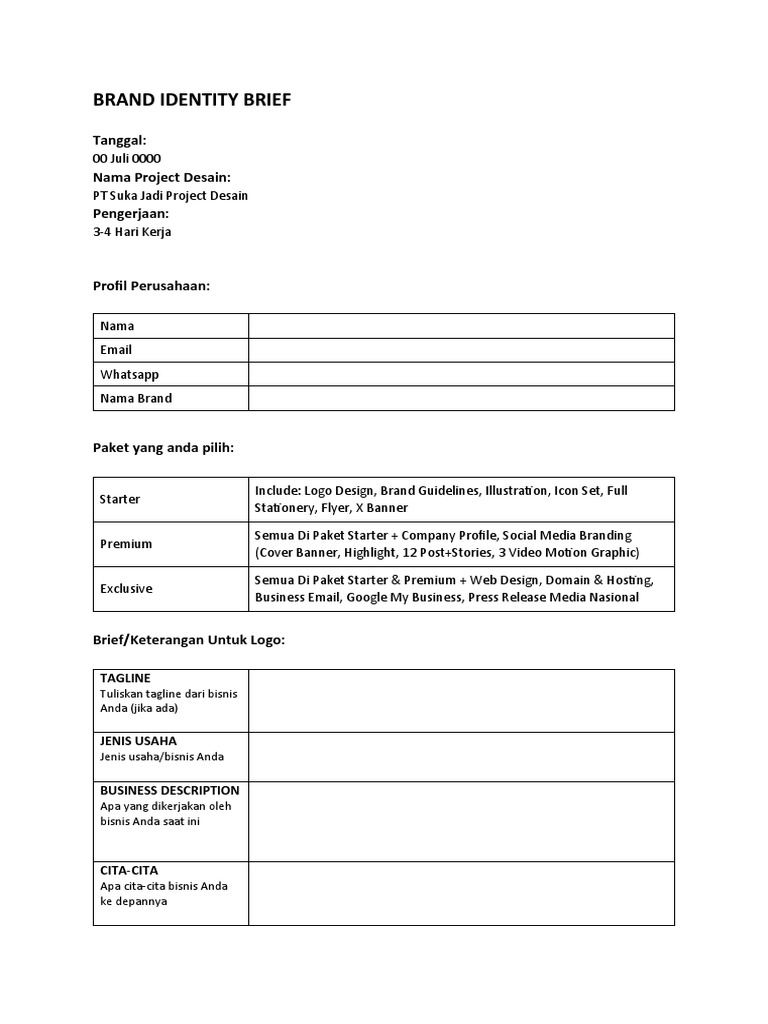 Brand Identity Brief | PDF