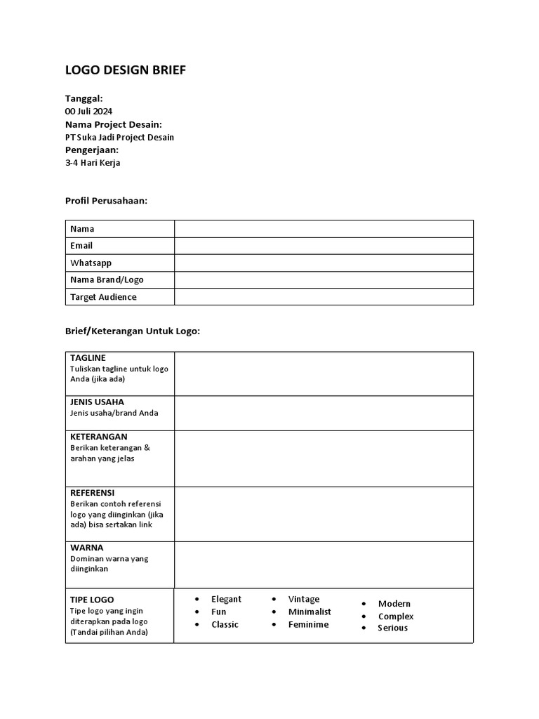 Logo Design Brief | PDF