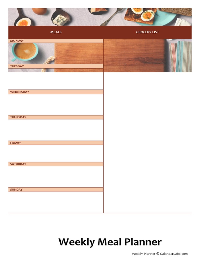Free Weekly Meal Planner | PDF