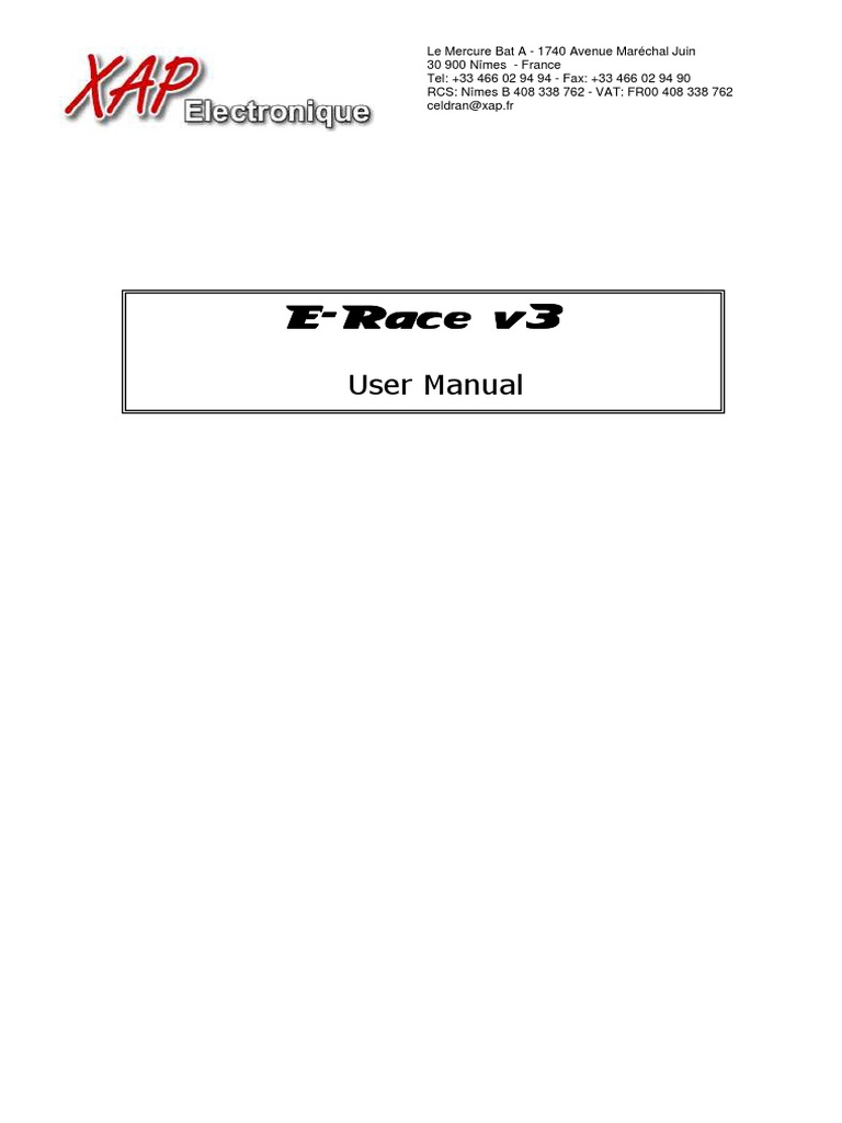 E-Race 1 v3 User Manual C2R2 PDF | PDF | Button (Computing) | Cursor (User Interface)