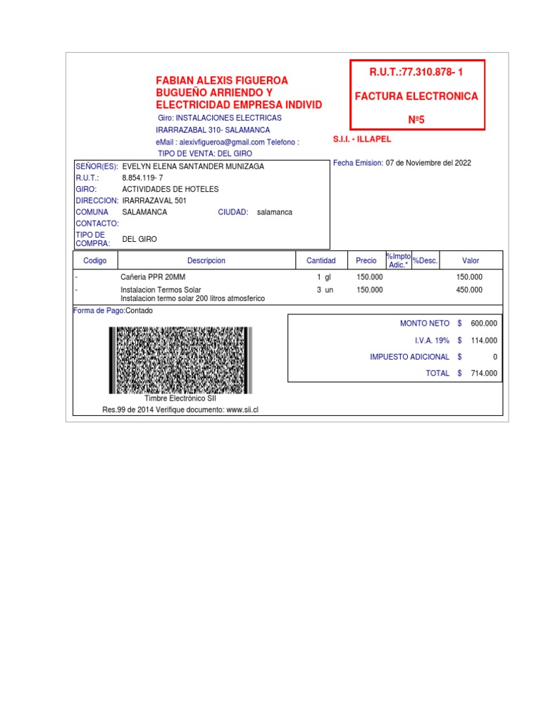 Factura Termosolar | PDF