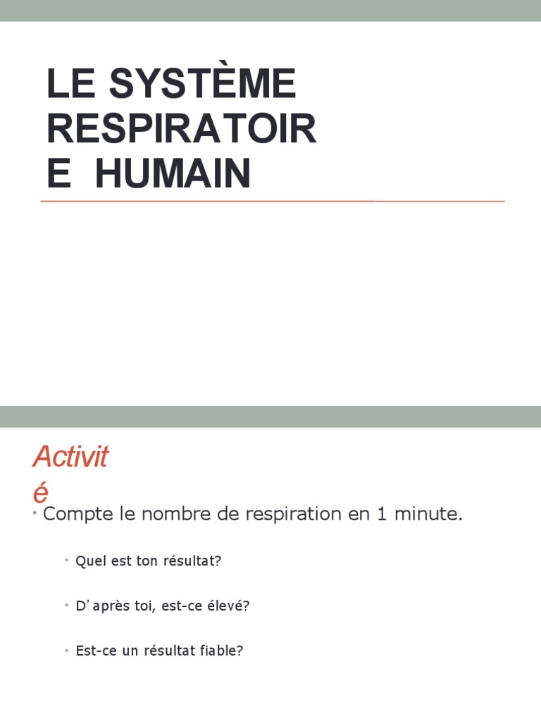 Anatomie et Physiologie du Système Respiratoire | PDF | Poumon ...