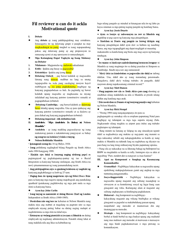 Fil Reviewer Complete | PDF