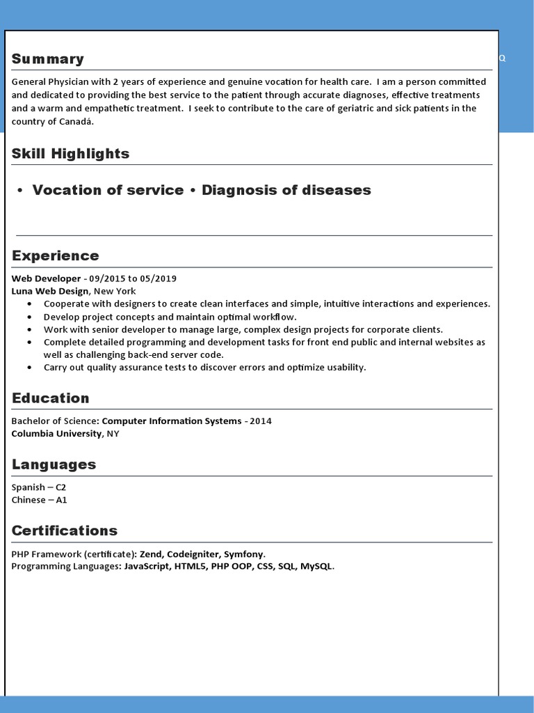 CV Formato Canadiense | PDF