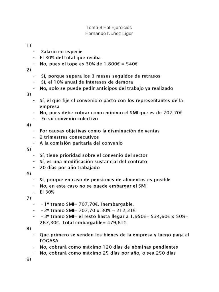 Tema 8 Fol Ejercicios PDF | PDF | Negocios