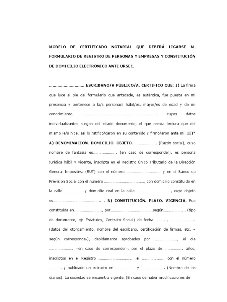 Modelo de Certificación Notarial URSEC | PDF | Gobierno | Justicia