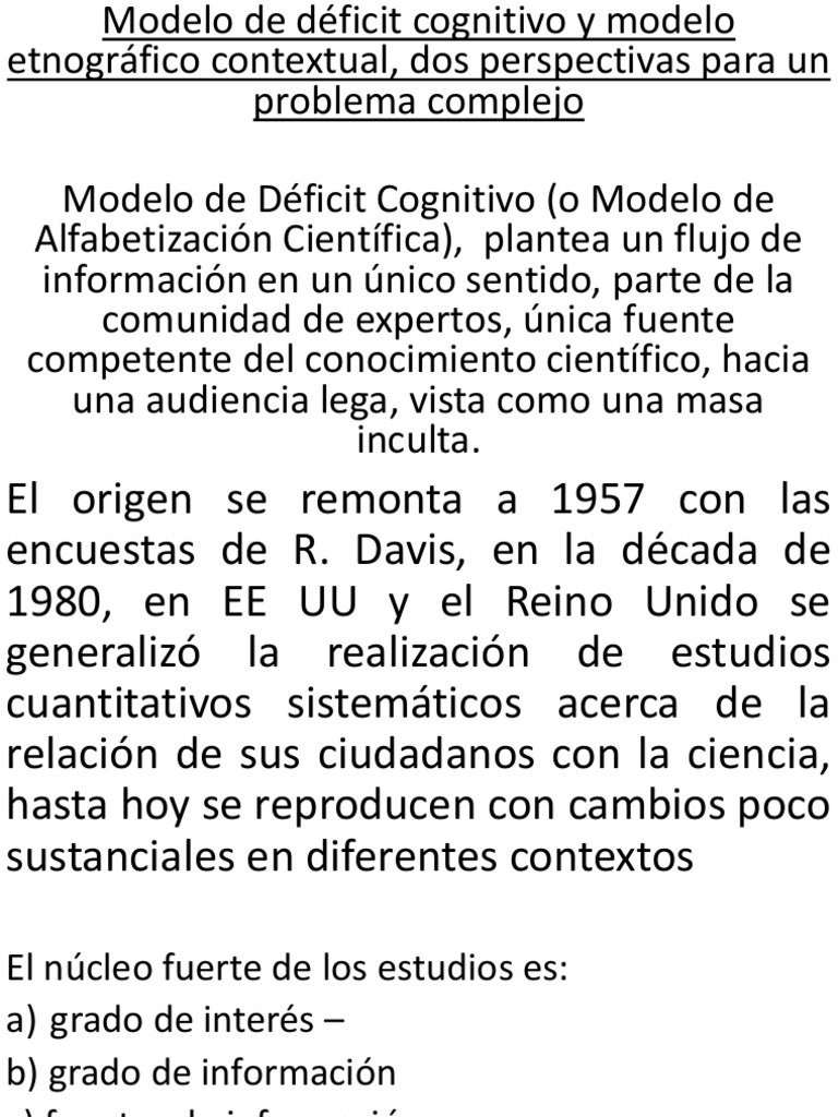 Modelo Deficit y Etnográfico | PDF