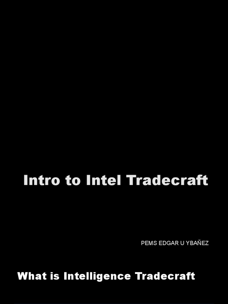 Intel Operation and Tradecraft | PDF | Secrecy | Surveillance