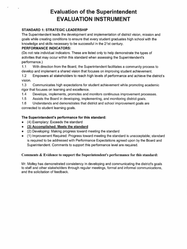Erlanger-Elsmere Independent Superintendent Evaluation 21-22 | PDF ...