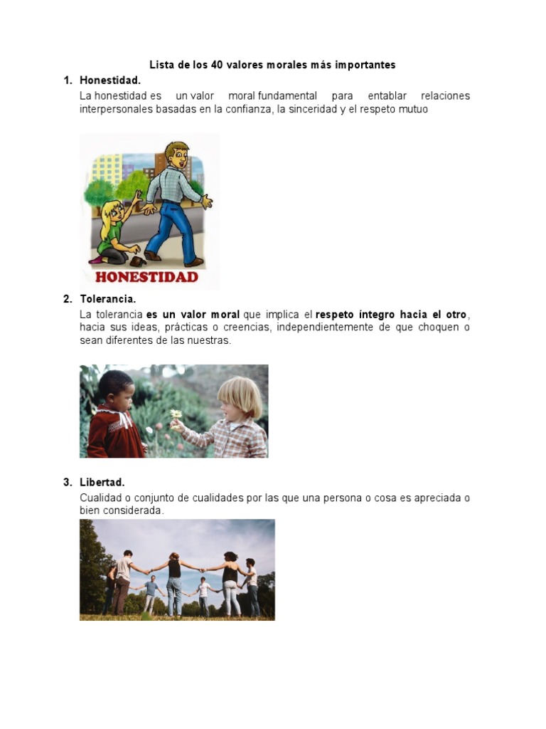 40 Valores | PDF | Valor | Altruismo
