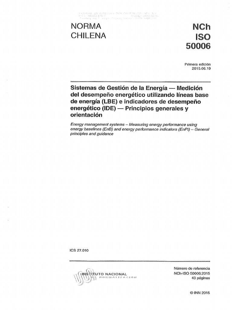 ISO 50006 - 2015 (Medicion Del Desempeño Energetico) (Es) | PDF