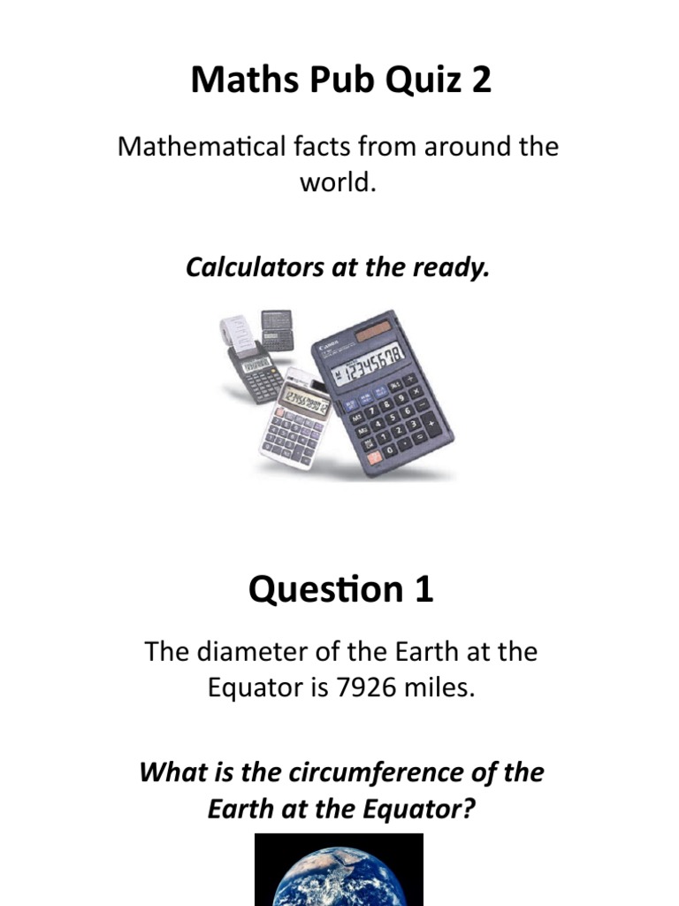 Maths Pub Quiz 2 | PDF