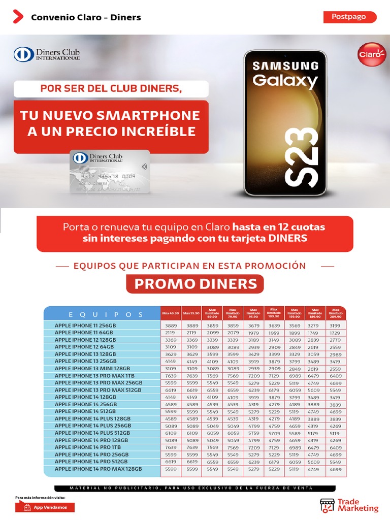 HV - Convenio Claro - Diners - May PDF | PDF | Ios | Tableta