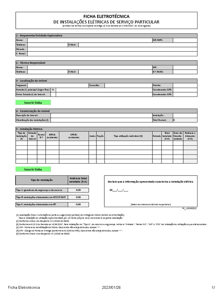 Ficha Eletrotécnica - XLSM - Google Sheets | PDF