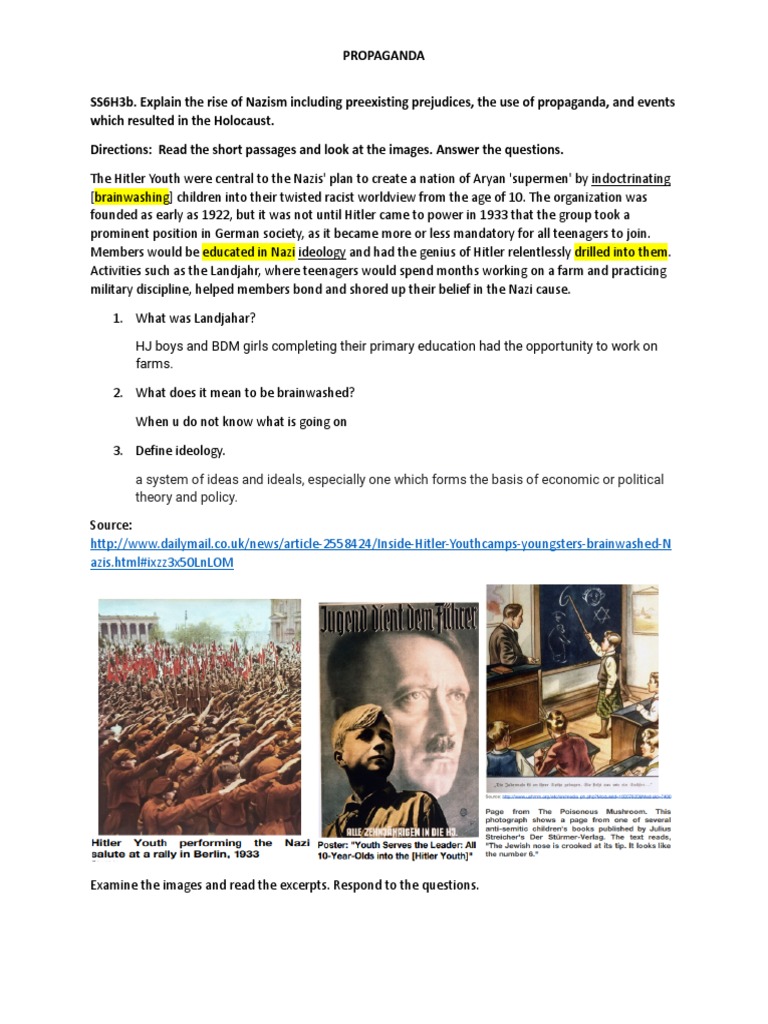 SS6H3b Propaganda PDF | PDF | Propaganda | Nazi Germany