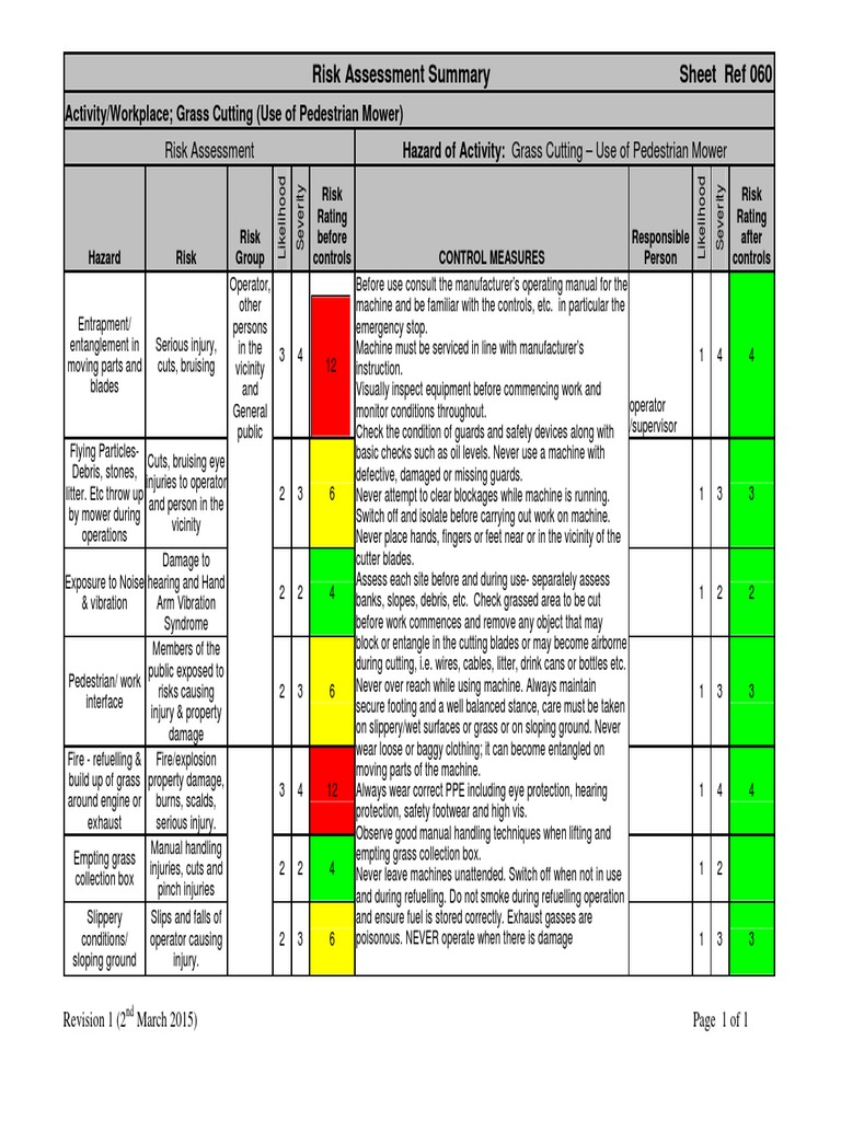 060 Grass Cutting - Use of Pedestrian Mower PDF | PDF