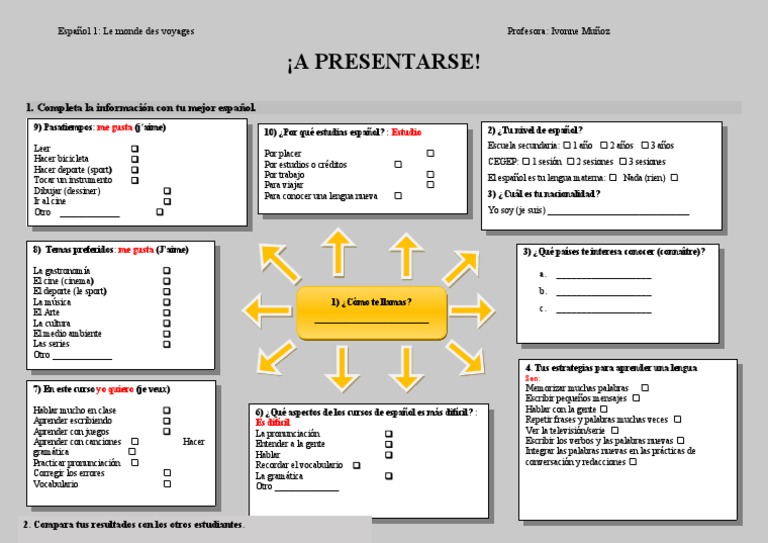 Encuesta de Intereses en Español | PDF | Lengua española | Ciencia ...