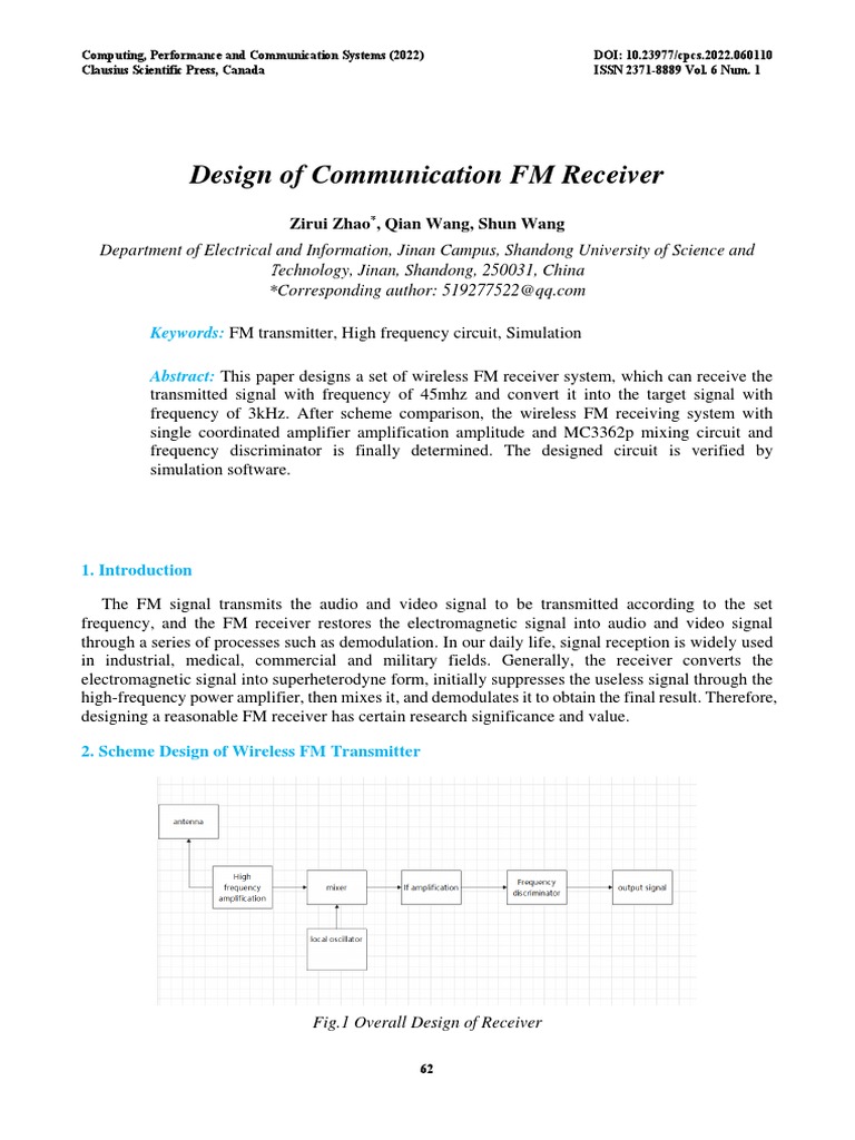Article 1659623624 | Download Free PDF | Amplifier | Frequency Modulation