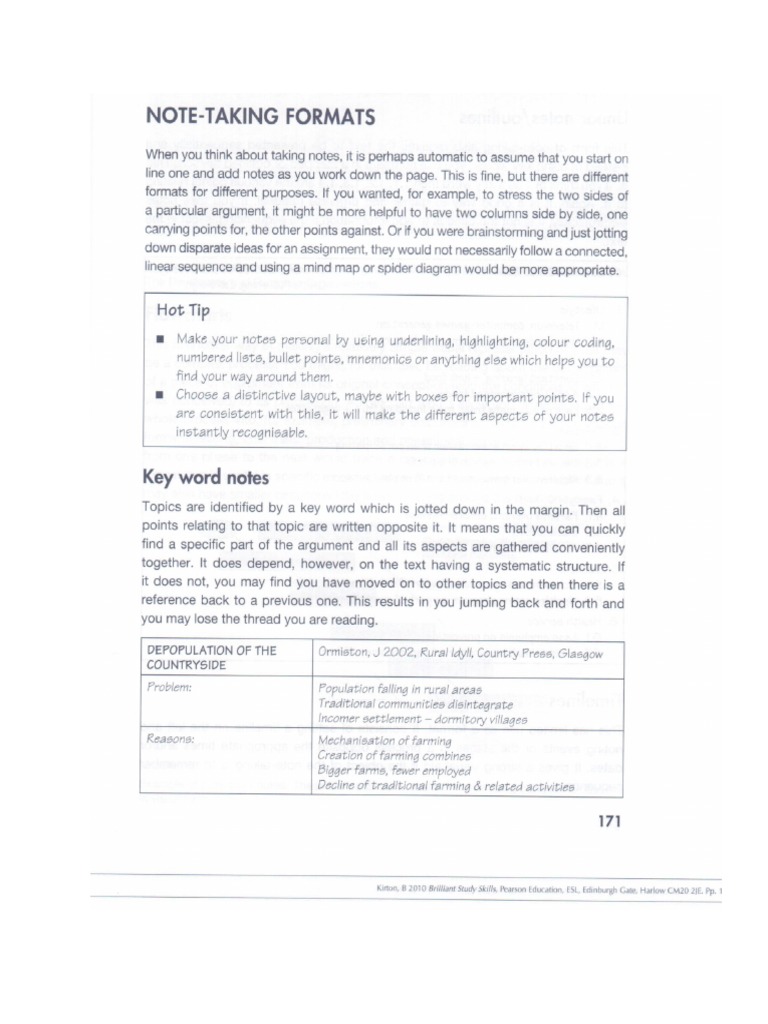 Note-Taking - Examples | PDF
