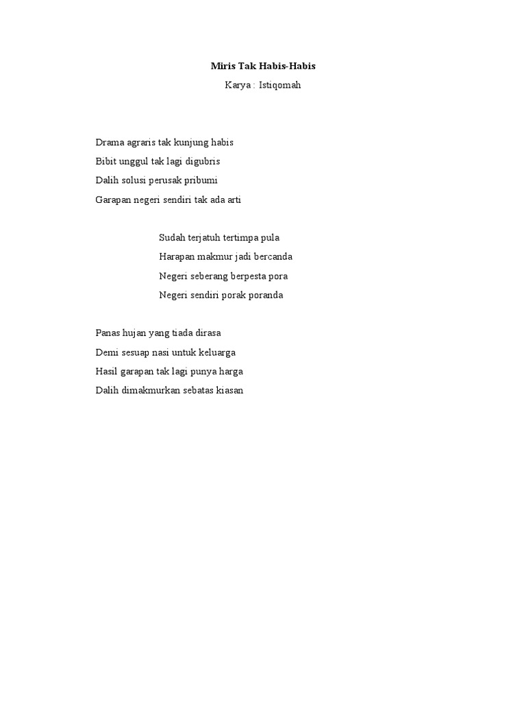 Puisi Miris - Tak - Habis | PDF Puisi Miris - Tak - Habis | PDF