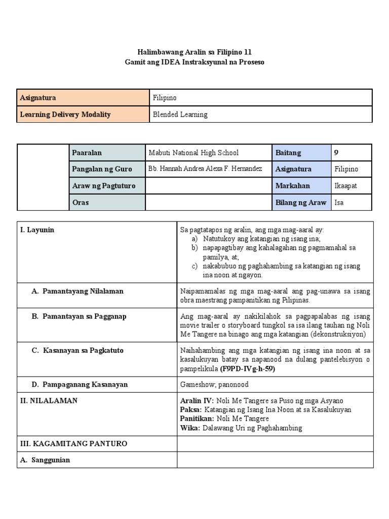 Hernandez Draft Lesson Plan | PDF