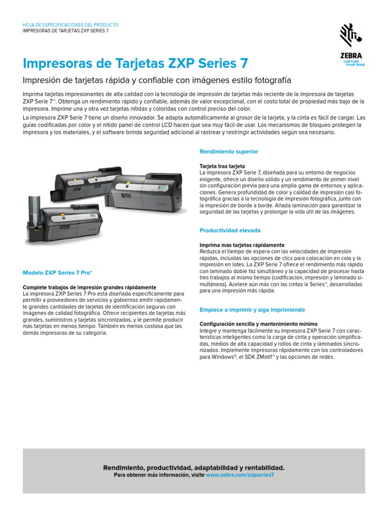ZXP Series 7 Spec Sheet Es La | PDF | Impresora (Computación ...