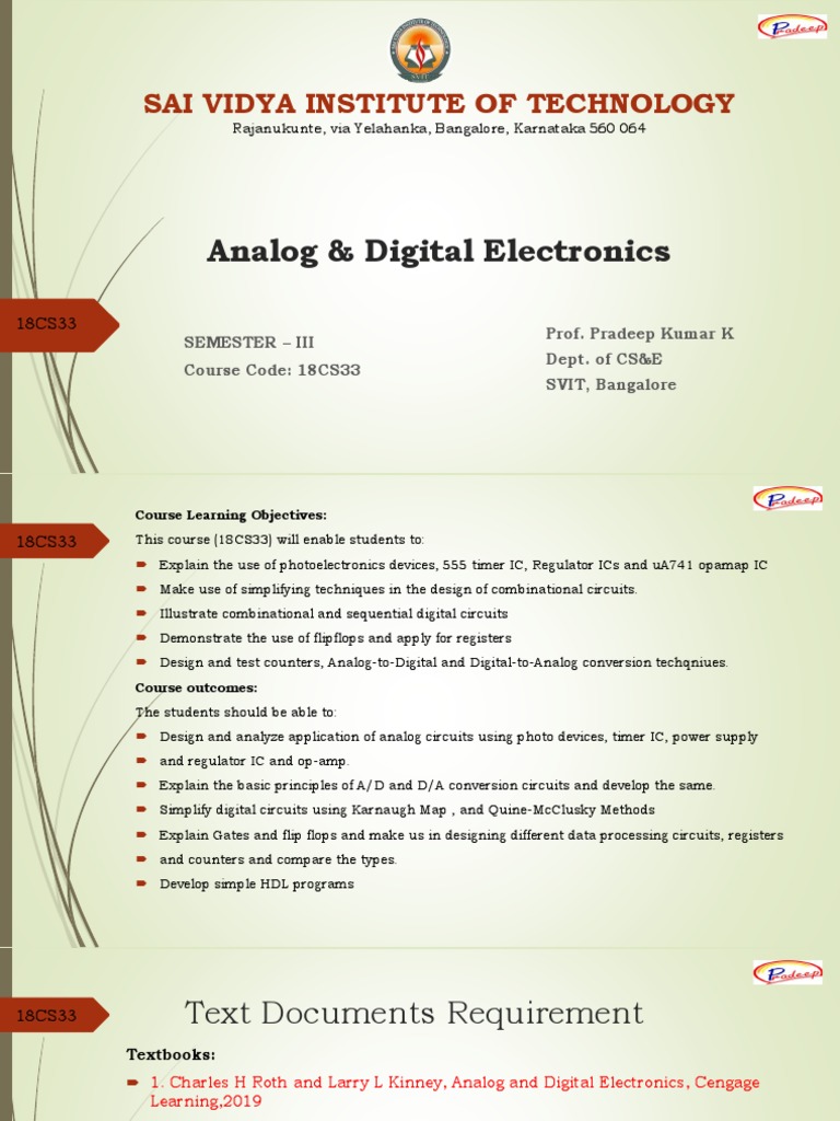 ADE Module-3 - SVIT | PDF | Logic Gate | Electronic Circuits ADE Module-3 - SVIT | PDF | Logic Gate | Electronic Circuits