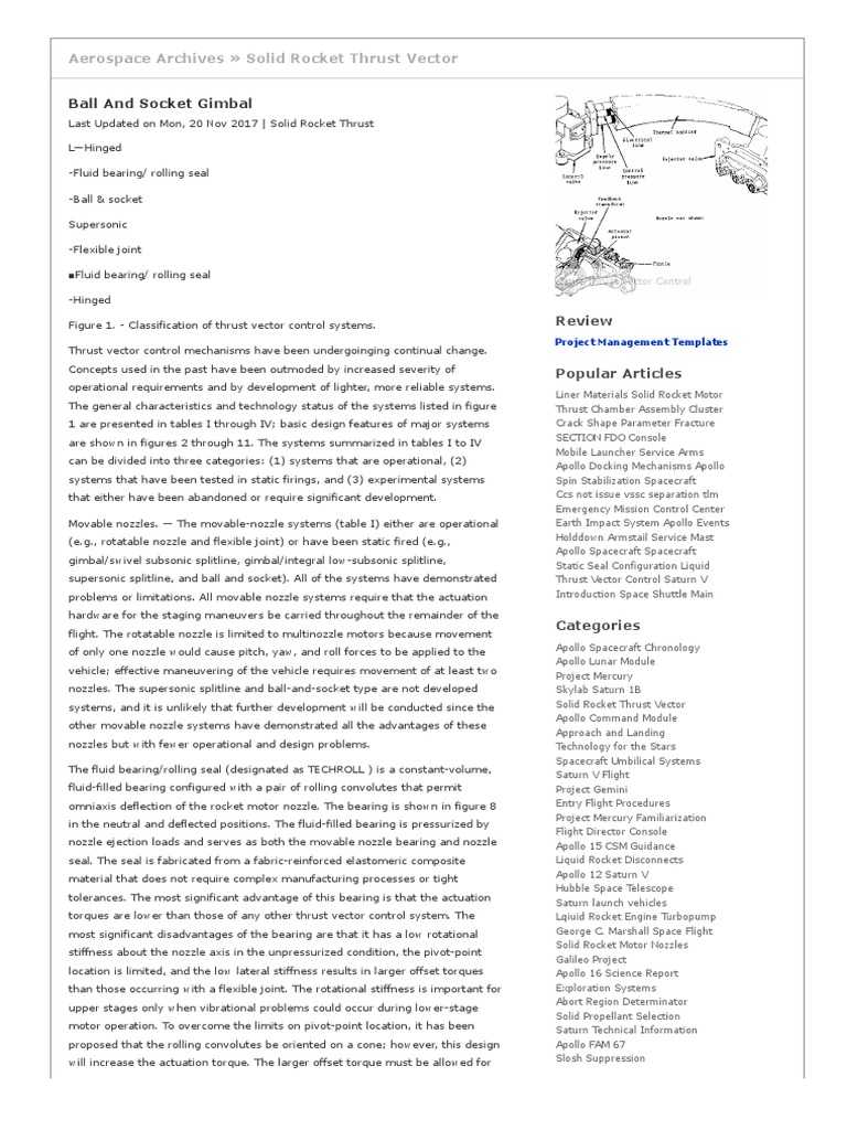 Ball and Socket Gimbal - Solid Rocket Thrust Vector | PDF | Rocket ...
