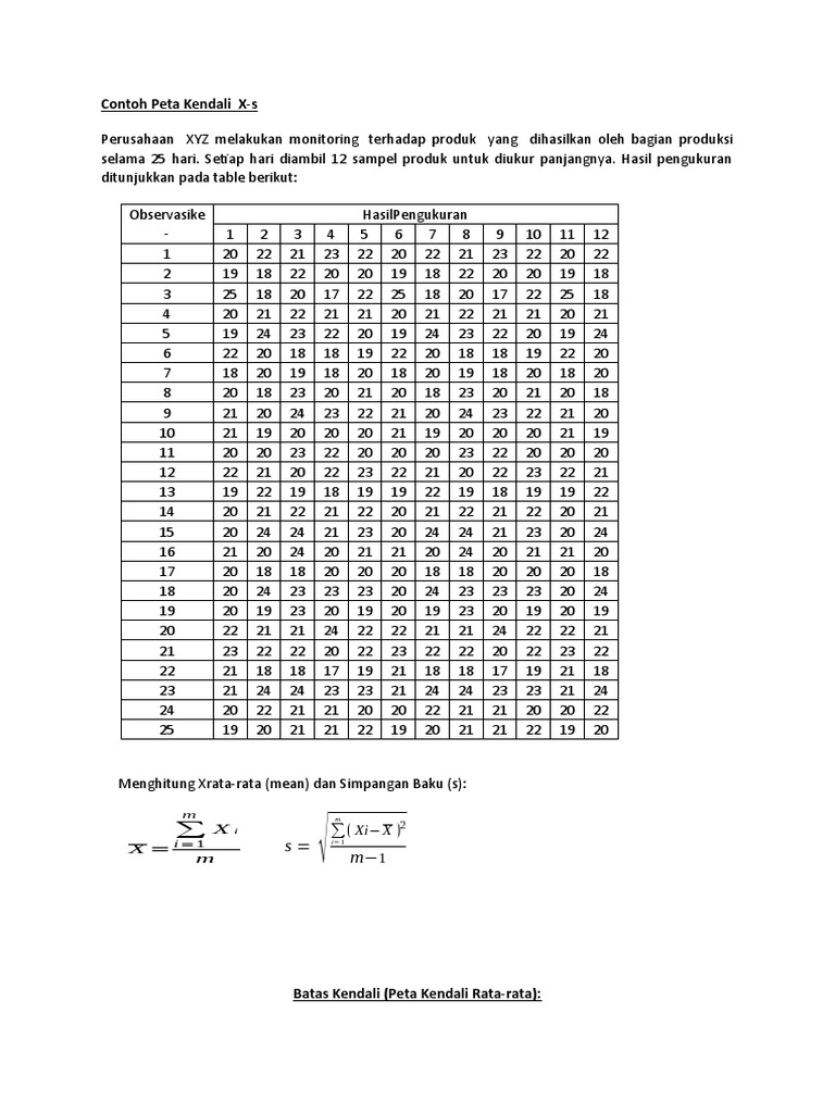 Contoh Xbar S chart (1).docx | PDF