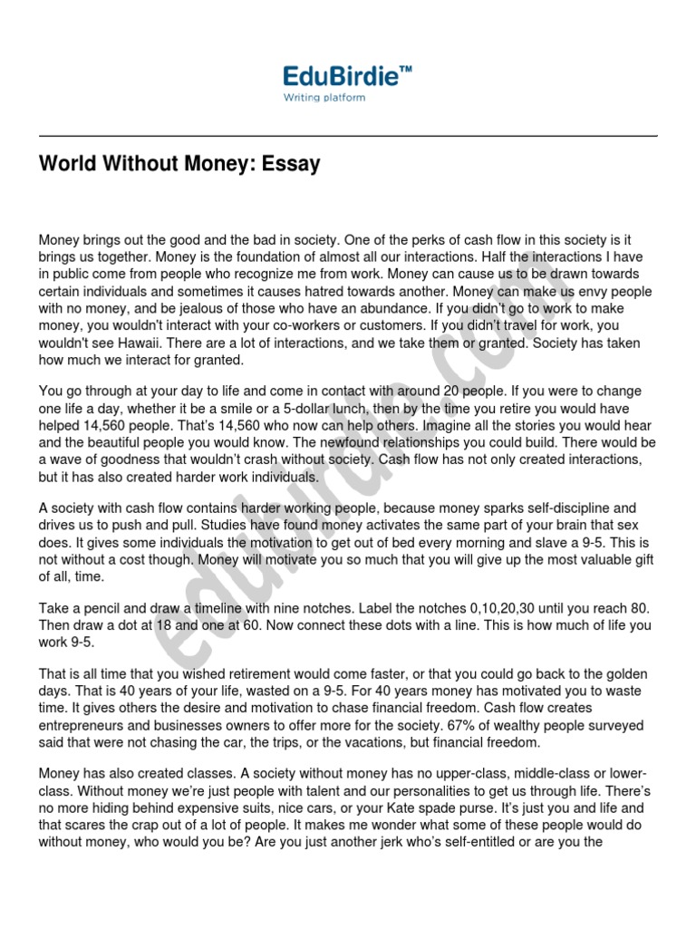 World Without Money Essay | PDF
