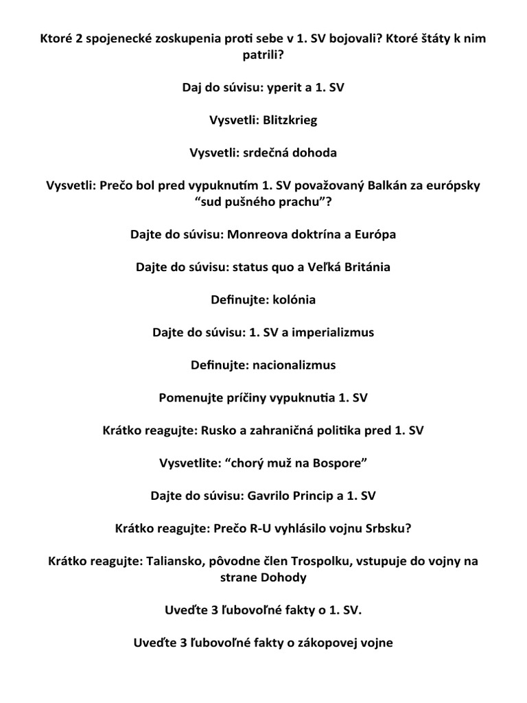 Opakovanie-1 SV | PDF