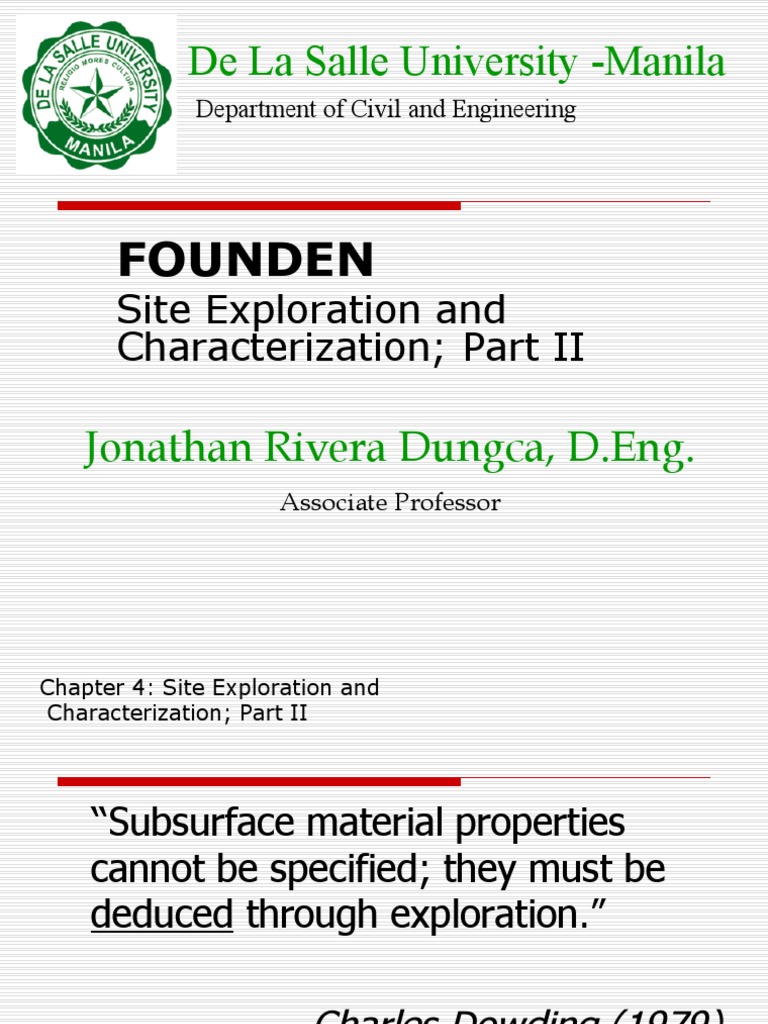 Chapter 4 Site Exploration Part II | PDF | Geotechnical Engineering | Earth Sciences